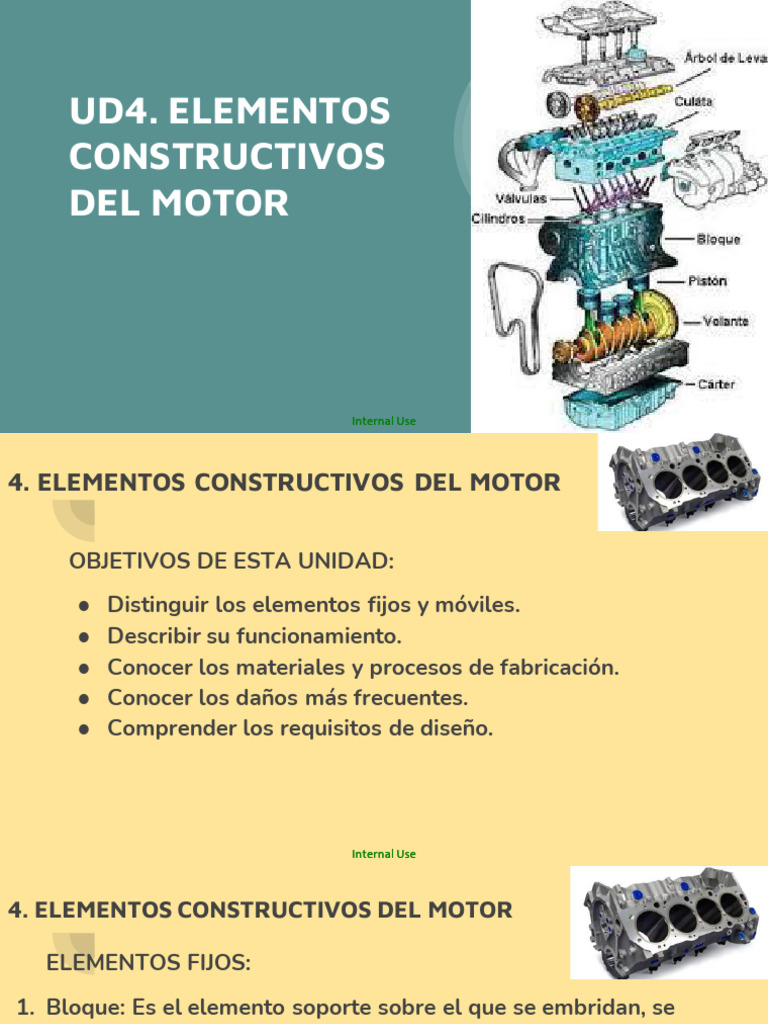 Ud.4, Elementos Constructivos Del Motor (2) | PDF | Pistón | Rodamiento ...