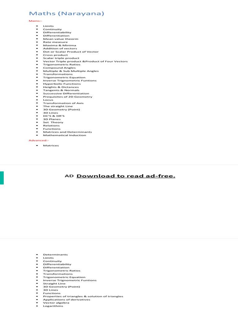 Maths Narayana PDF | PDF