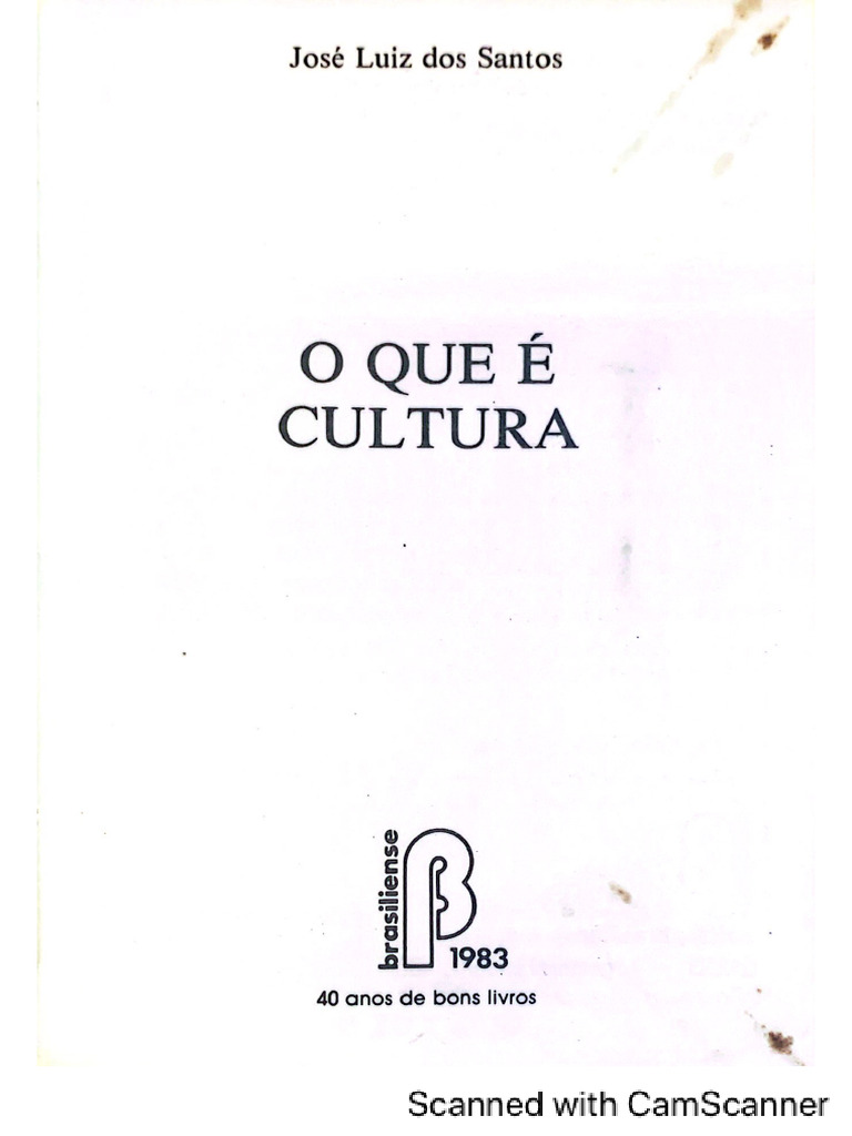 SANTOS Jos Luiz. O Que Cultura. 01-50 | PDF