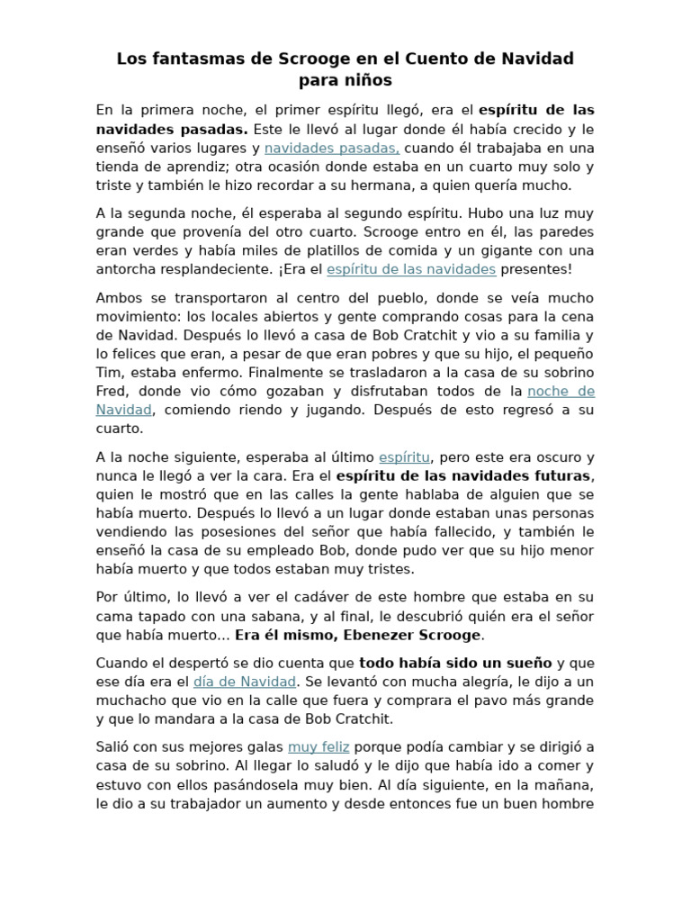 Los Fantasmas de Scrooge en El Cuento de Navidad para Niños | PDF | Un ...