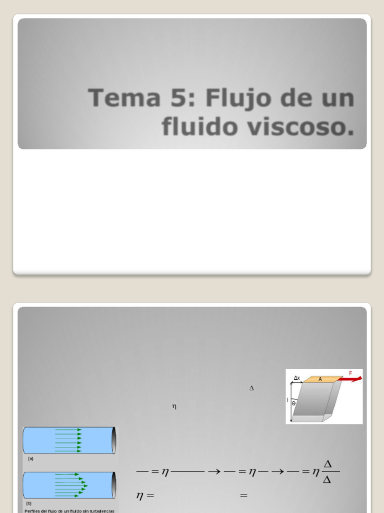 Tema 5 Flujo de un Fluido viscoso | PDF | Viscosidad | Turbulencia