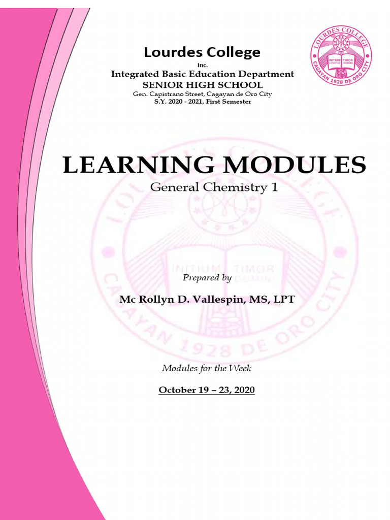 General Chemistry 3 (LC) | PDF | Mole (Unit) | Ion