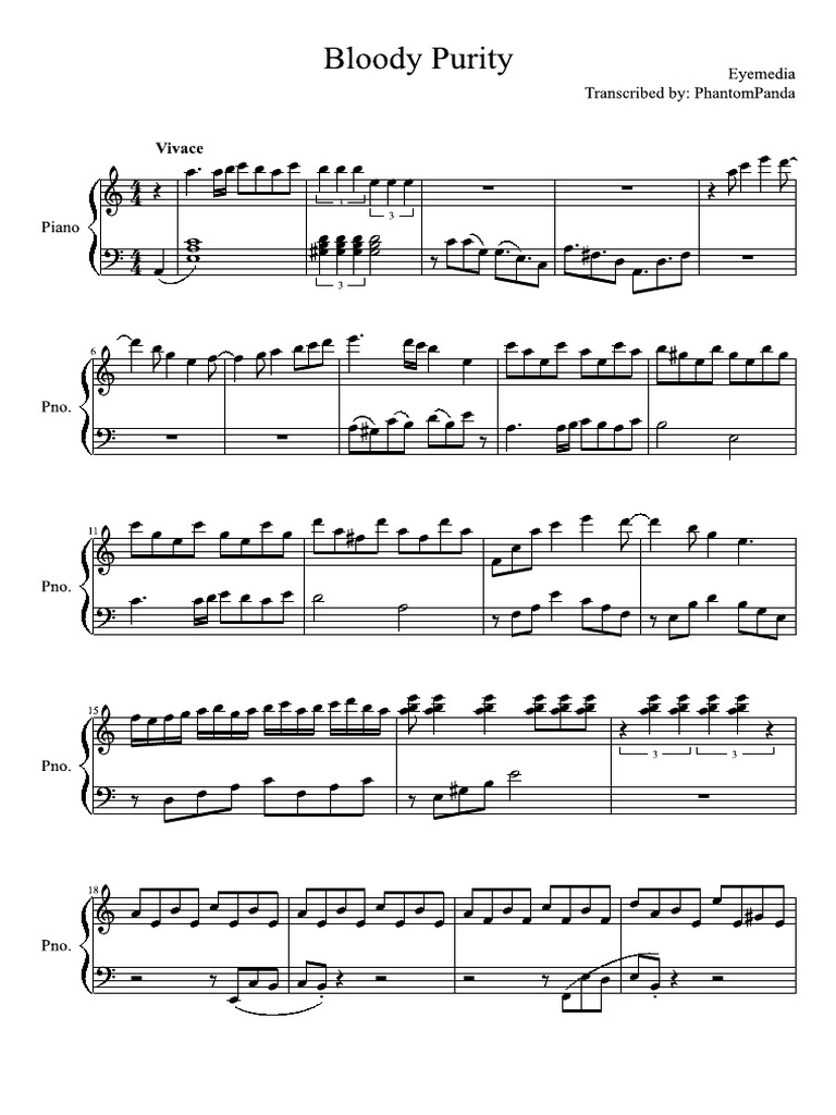 Bloody Purity Piano | PDF