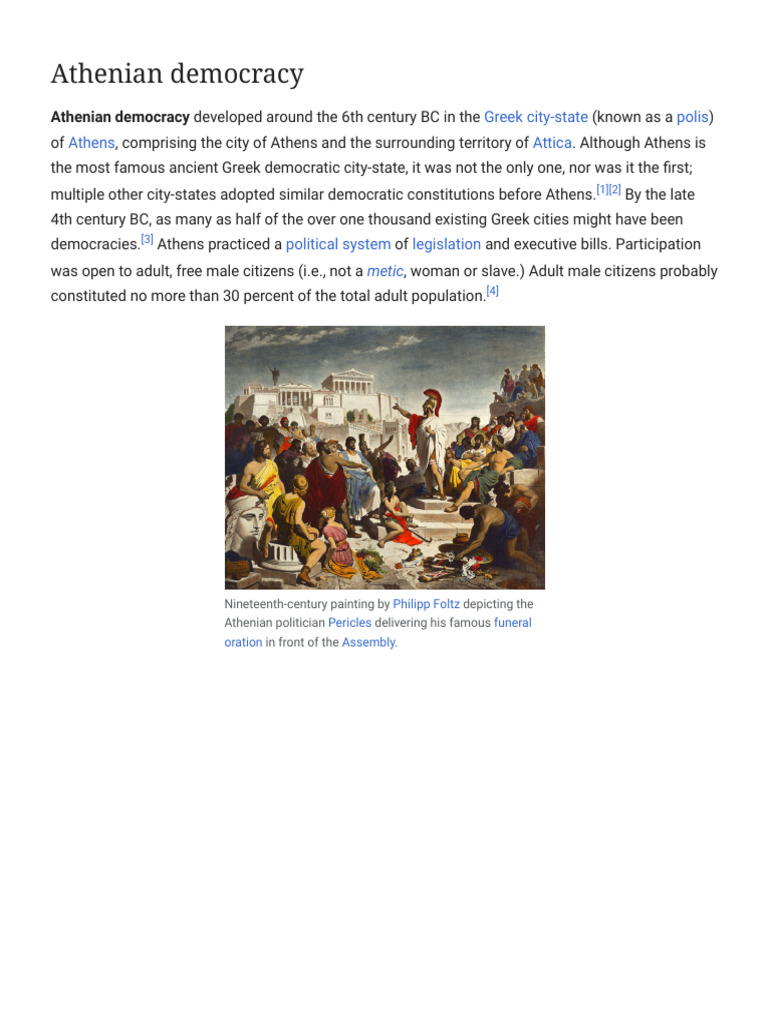 Athenian Democracy demo | PDF | Ancient Greek Government | Ancient Greece