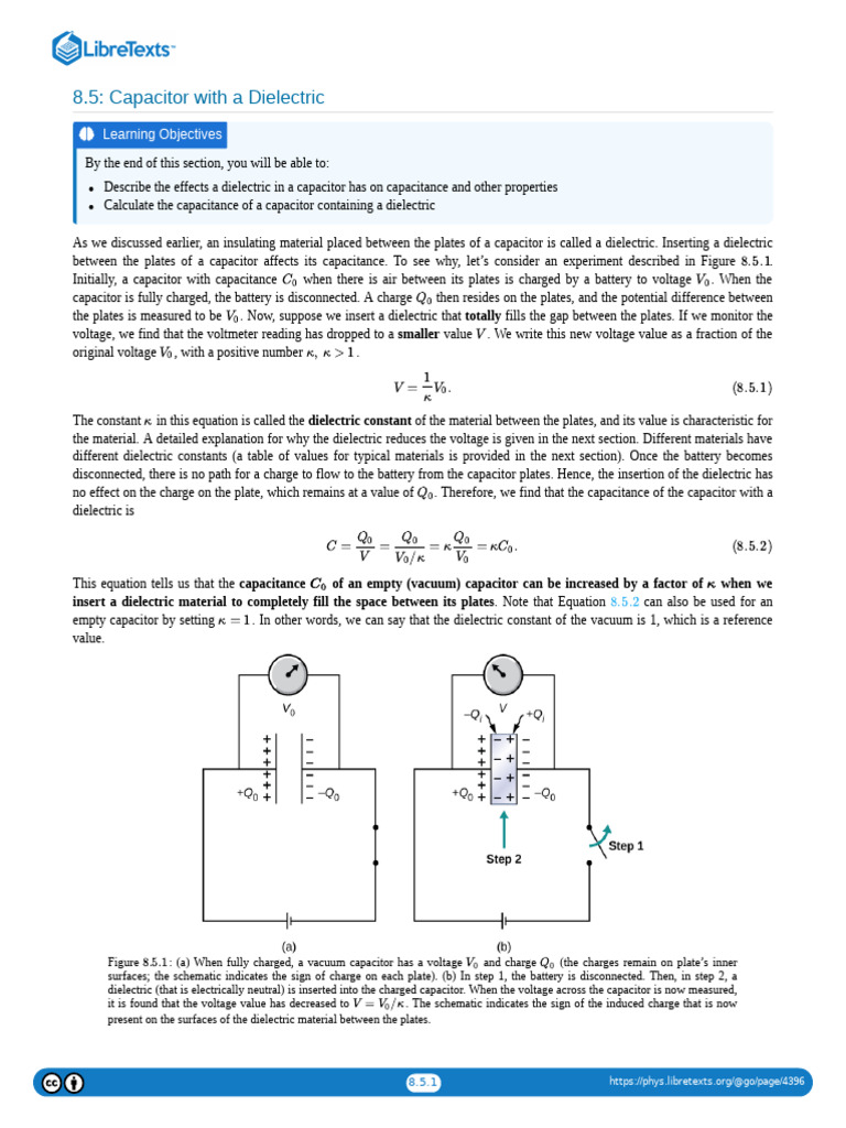 8.05 Capacitor With A Dielectric | PDF | Capacitor | Capacitance