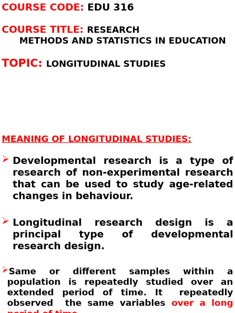 Conducting Longitudinal Studies in Research | PDF | Sampling ...