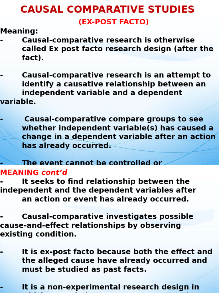 Causal-Comparative Research Guide | PDF | Causality | Experiment