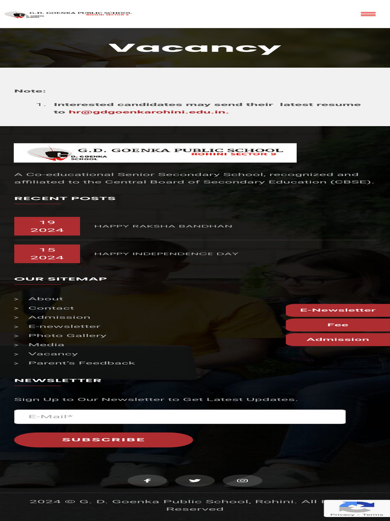 Vacancy - GD Goenka Rohini | PDF