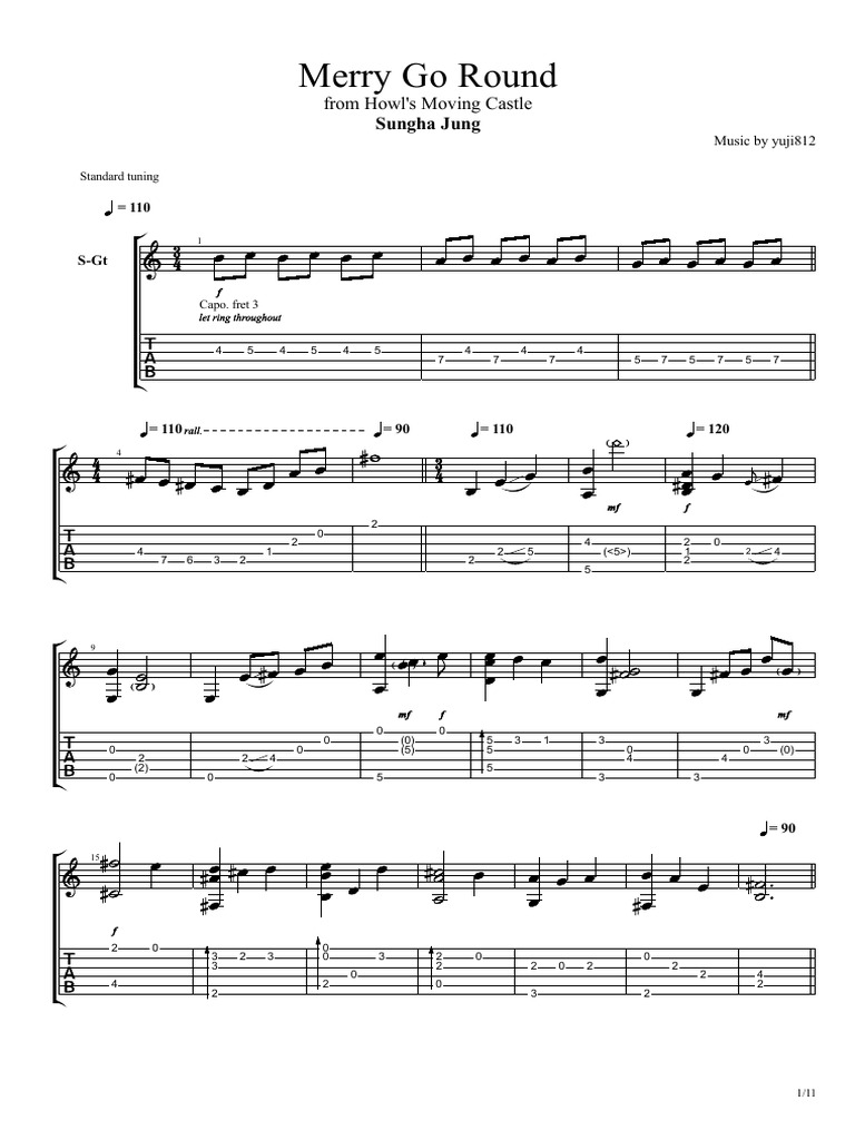 Sungha Jung - Merry Go Around | PDF | European Musical Instruments ...