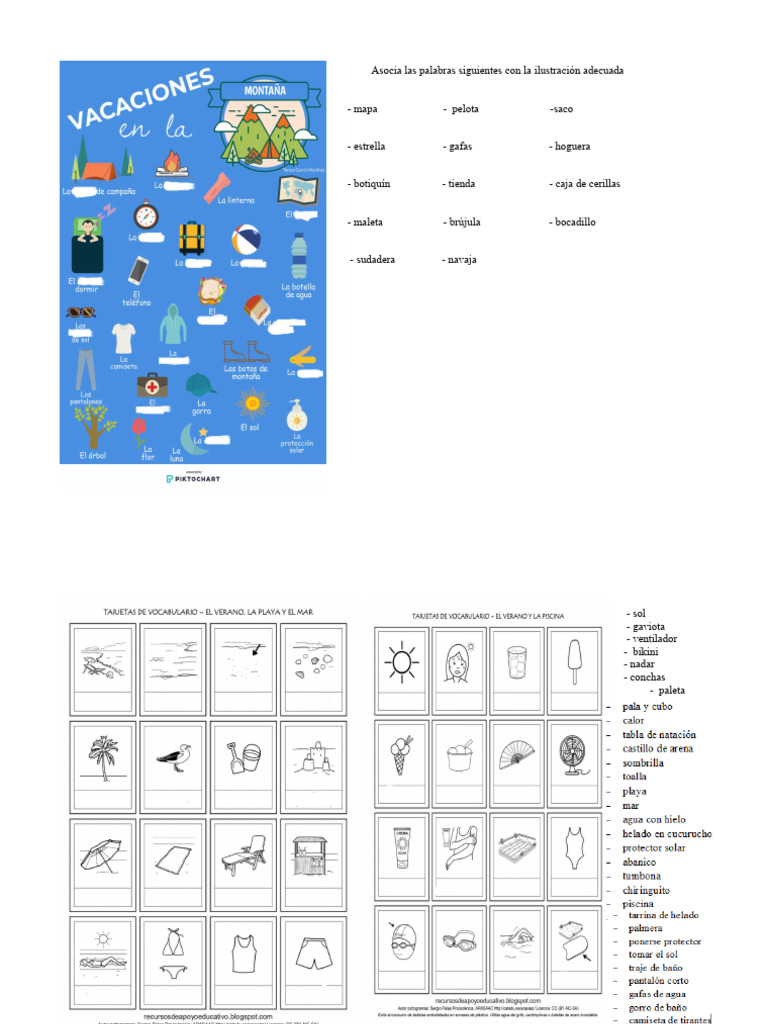 vocabulario vacaciones | PDF