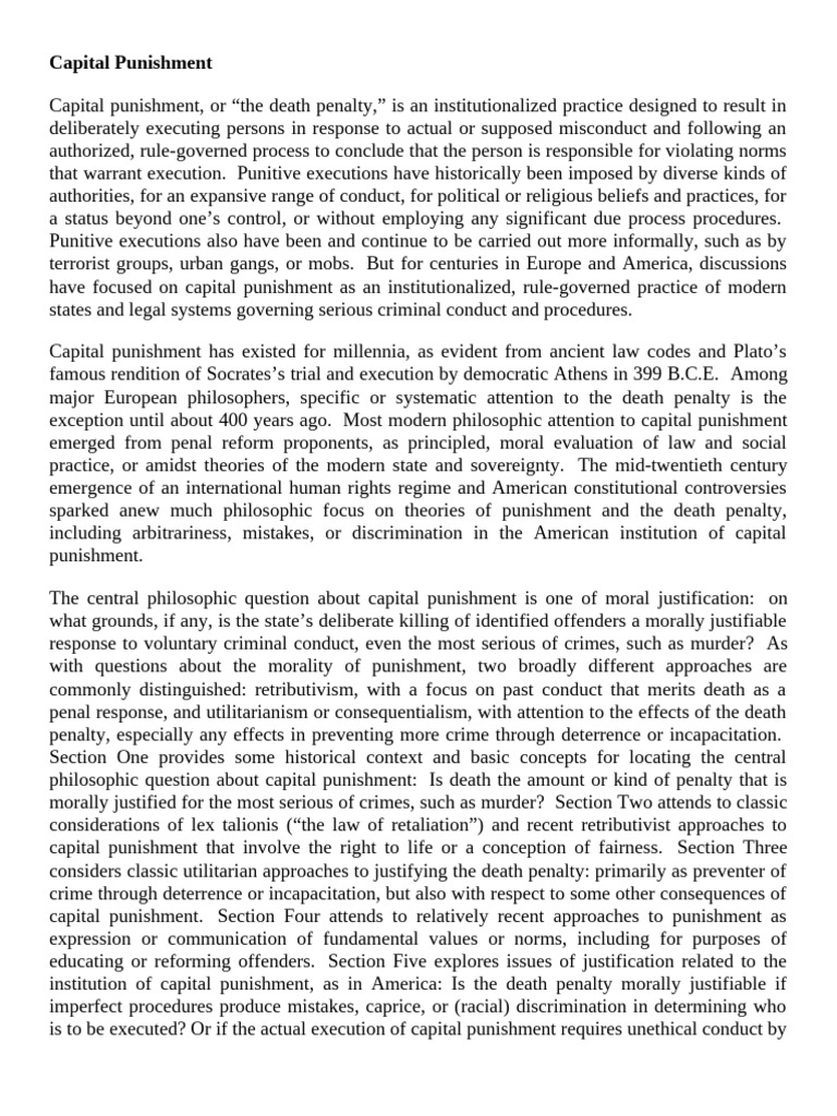 Capital Punishment | PDF | Punishments | Capital Punishment