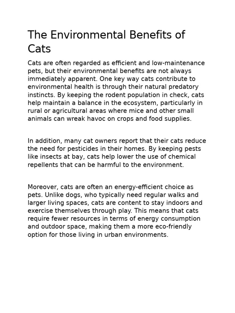 The Environmental Benefits of Cats | PDF