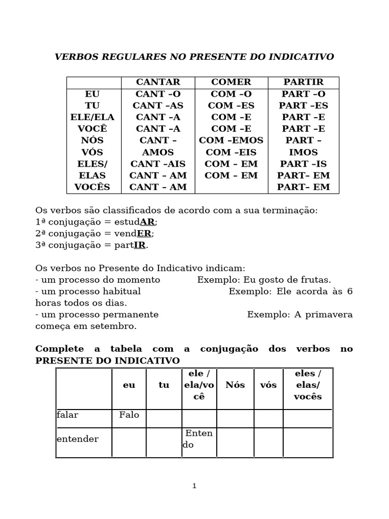 Lição 4 Verbos Pdf