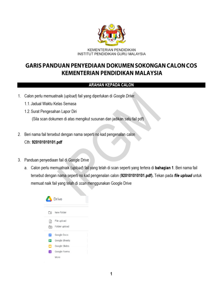 Panduan Penyediaan Dokumen PDPP Cos | PDF