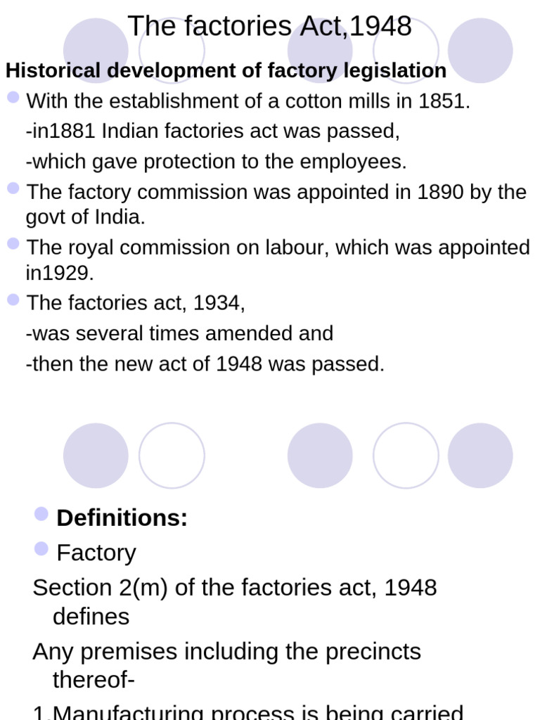 Overview of the Factories Act, 1948 | PDF | Factory | Justice