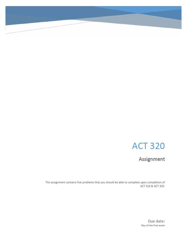 ACT 320 Assignment 1 | PDF