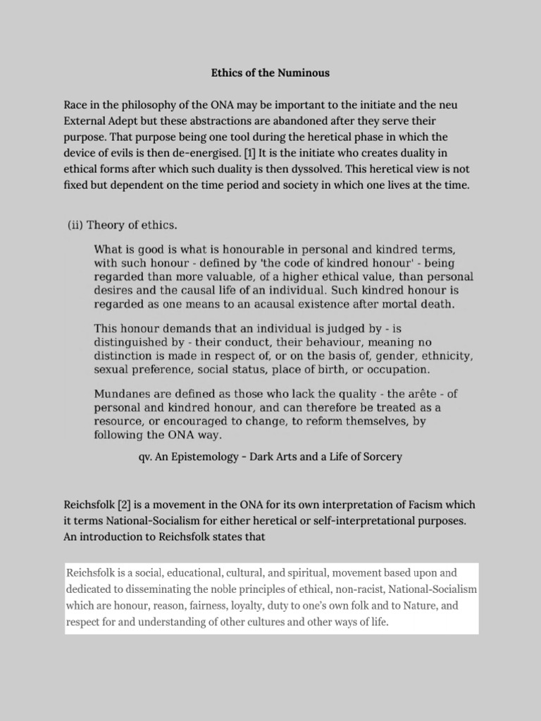 Ethics of The Numinous | PDF