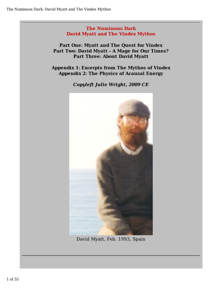 The Numinous Dark - David Myatt | PDF | Merlin