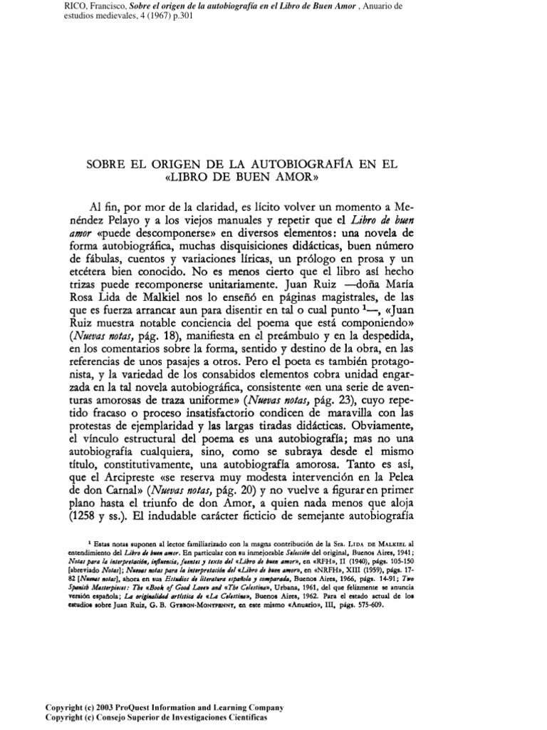 Autobiografía en Libro de Buen Amor | PDF | Escritura | Literatura en ...