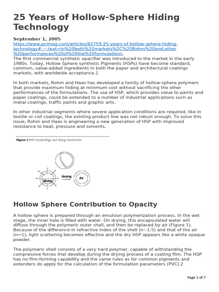 25 Years of Hollow-Sphere Hiding Technology | PDF | Paint | Titanium ...