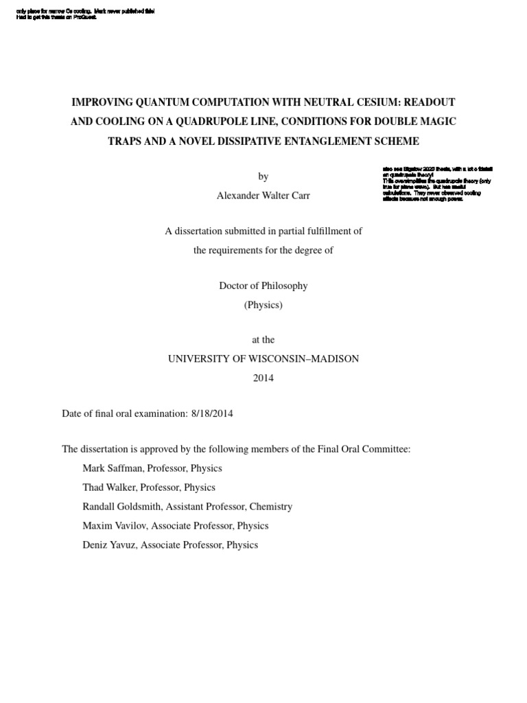 Carr Thesis | PDF | Quantum Computing | Laser