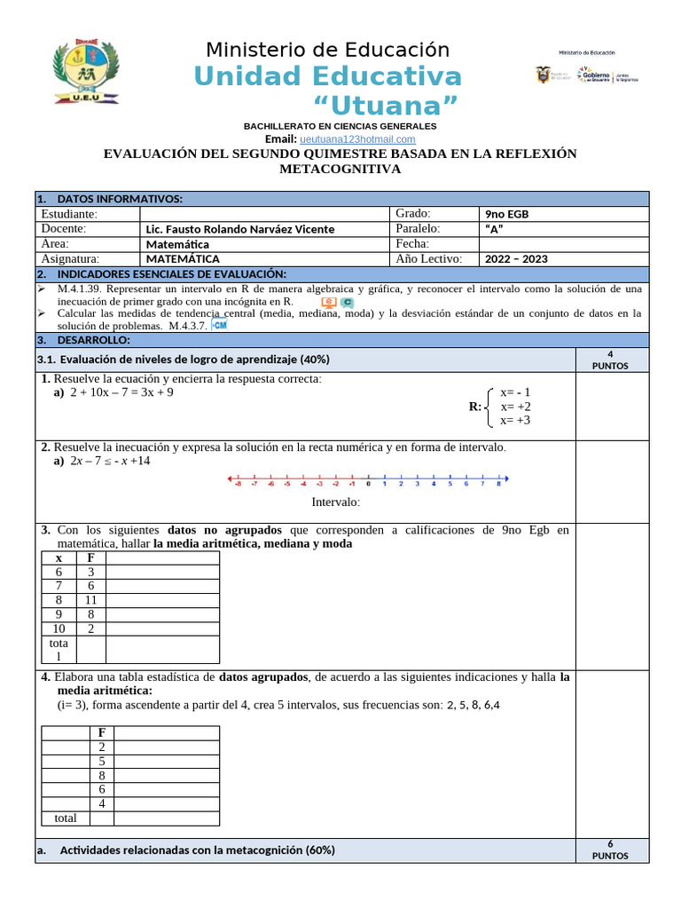 9no Mate | PDF | Matemáticas