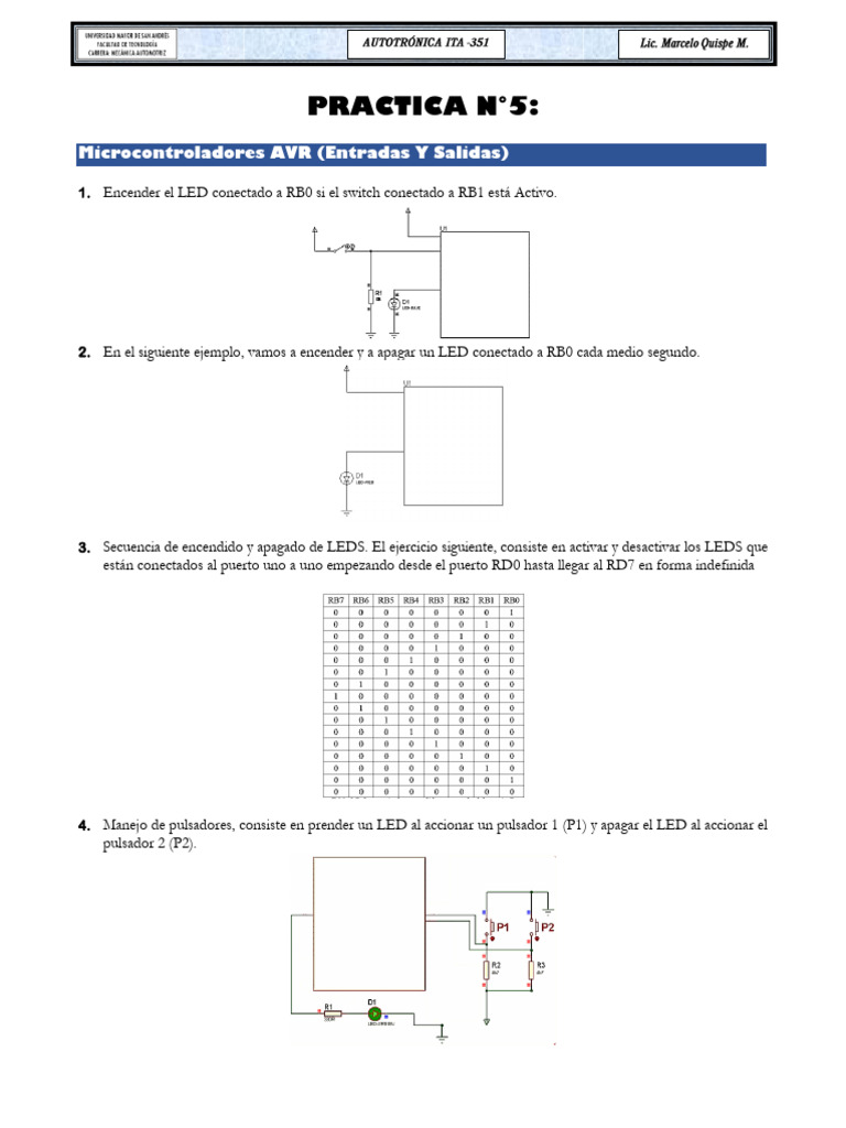 Practica Uc - Parte - 1 | PDF | Microcontrolador | Diodo emisor de luz