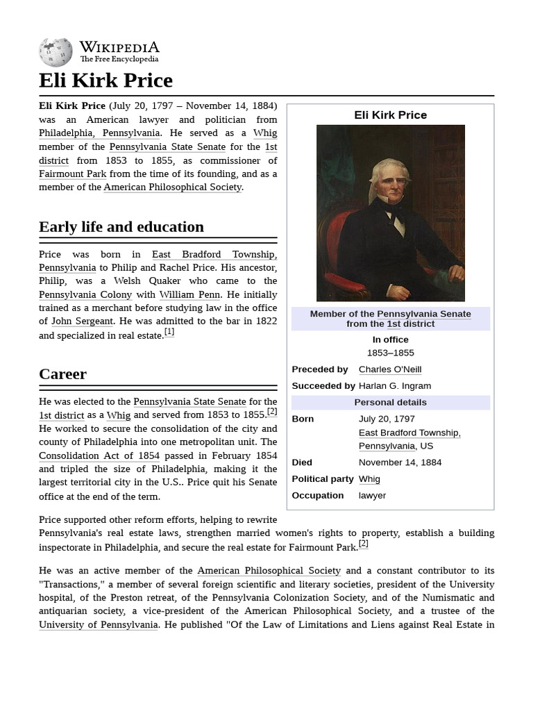 Eli_Kirk_Price | PDF | Philadelphia | Pennsylvania