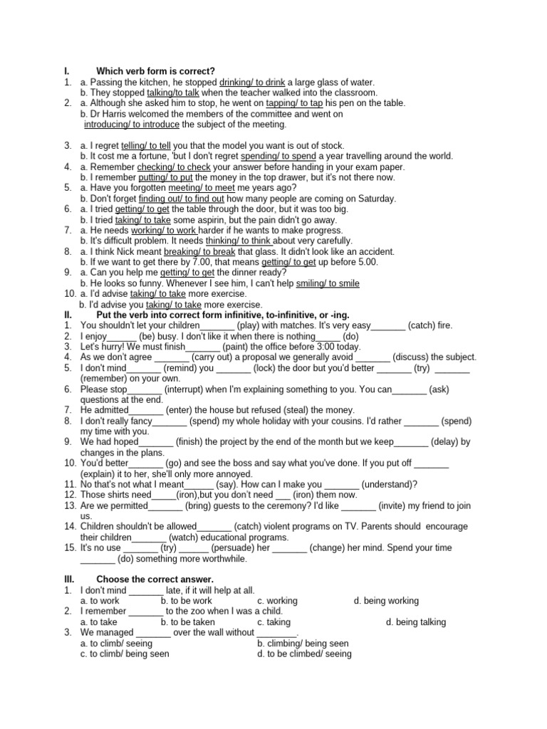 to verb and verbing - grammar | PDF