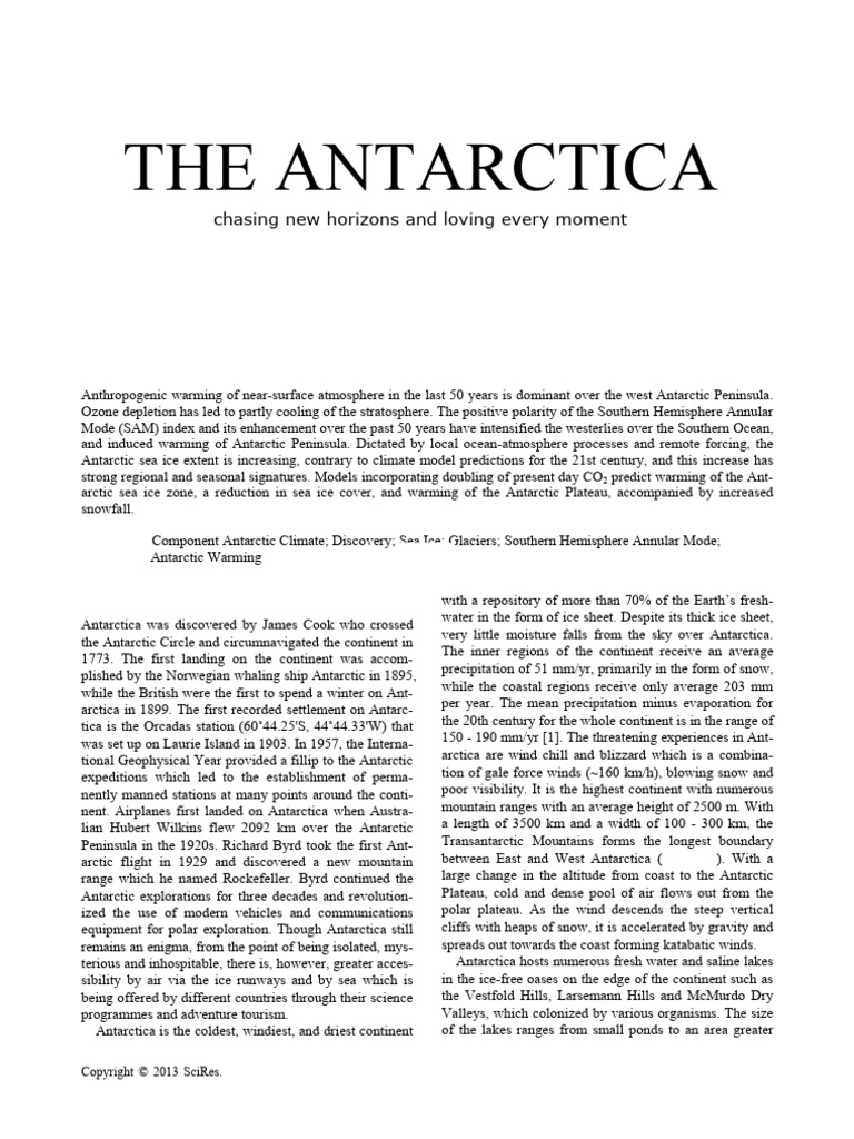 Present and Future Climate of Antarctica | PDF | Antarctica | Climate ...