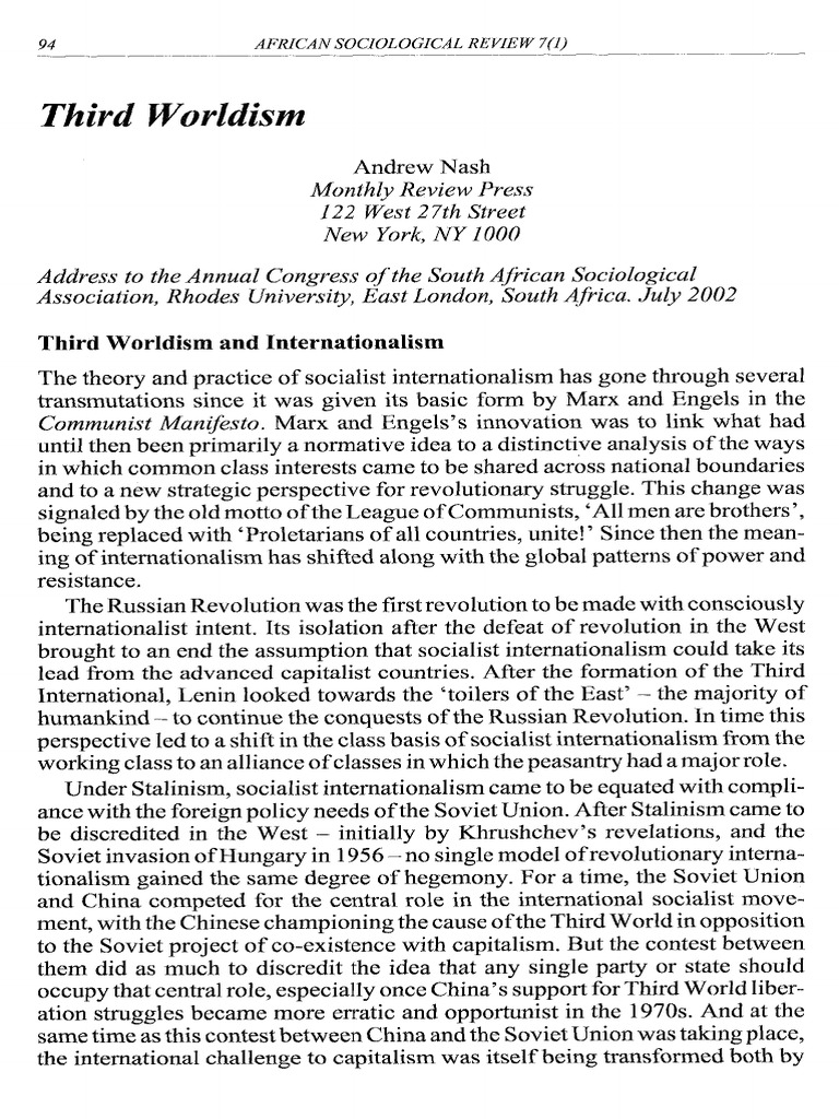 Third Worldism-Bandung Conference and NAM | PDF