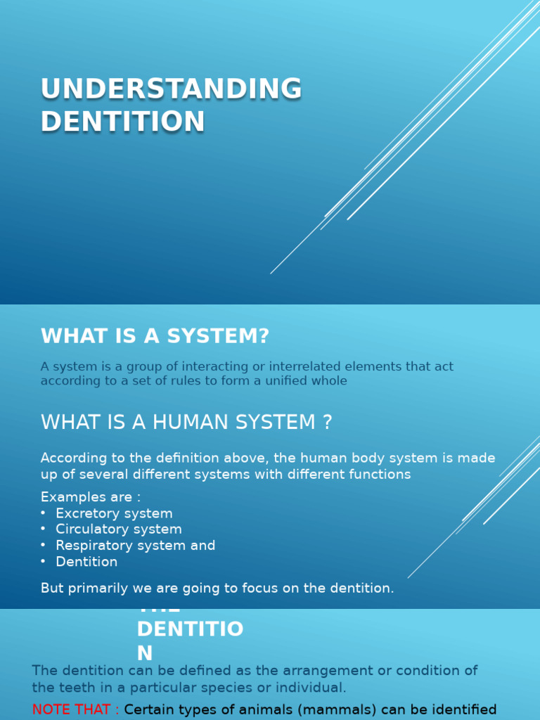 Understanding Human Dentition Systems | PDF | Human Tooth | Oral Hygiene