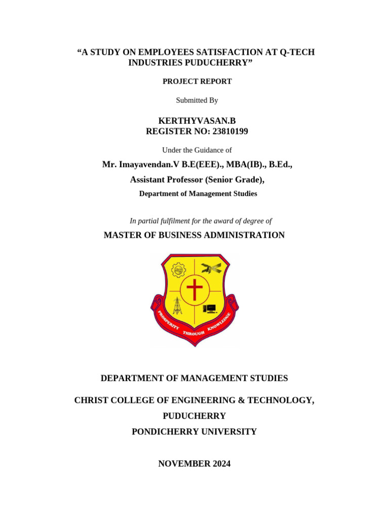 kerthivasan front page | PDF | Methodology