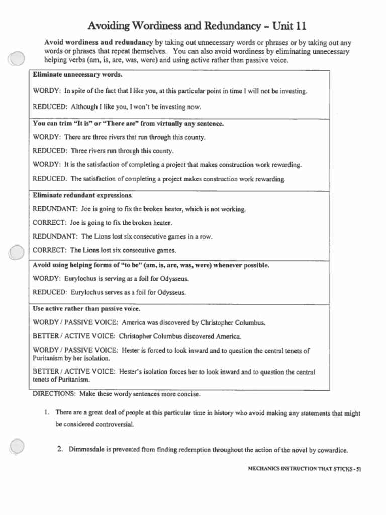 2.3. Wordiness and Redundancy | PDF