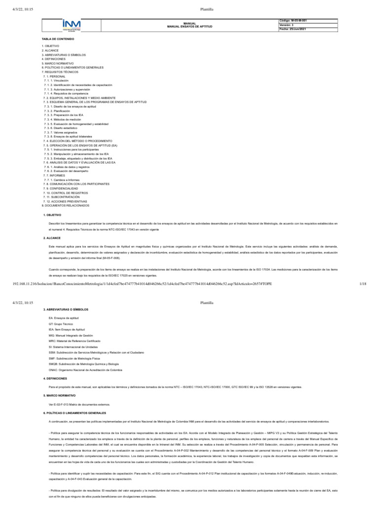 Manual ISO 17043 | PDF | Planificación | Metrología