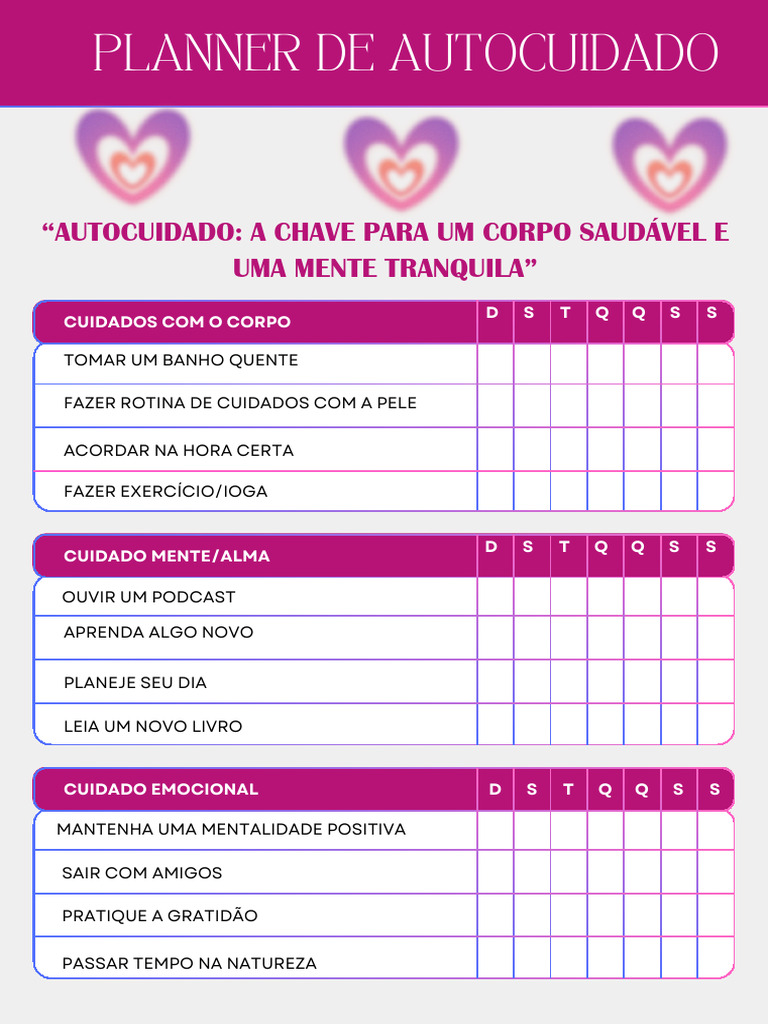 Planner Autocuidado | PDF