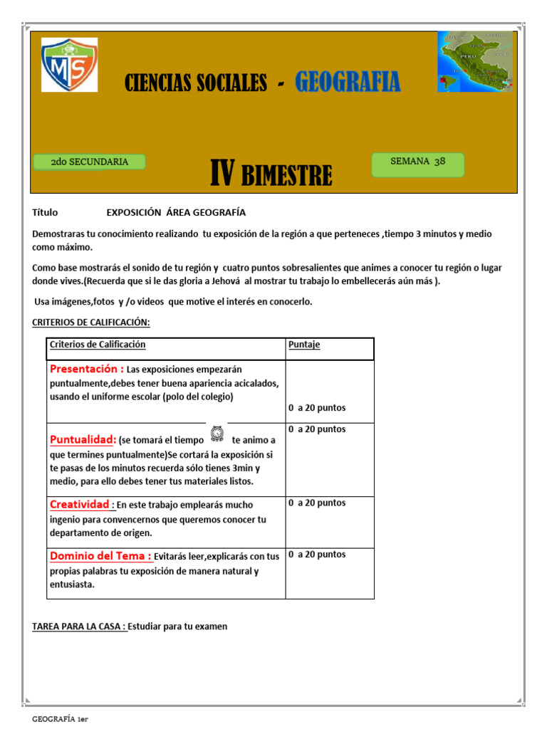 2do Geografía Semana 2-12-24 IV BIMESTRE | PDF