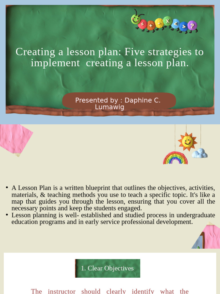 Creating a lesson plan Five strategies to implement creating a lesson ...