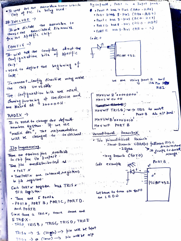 PIC Input:Output Programming Class Notes Thapar | PDF PIC Input:Output Programming Class Notes Thapar | PDF