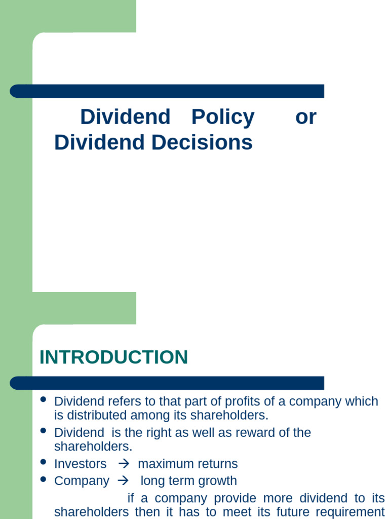 Understanding Dividend Policy Impacts | PDF | Dividend | Cost Of Capital