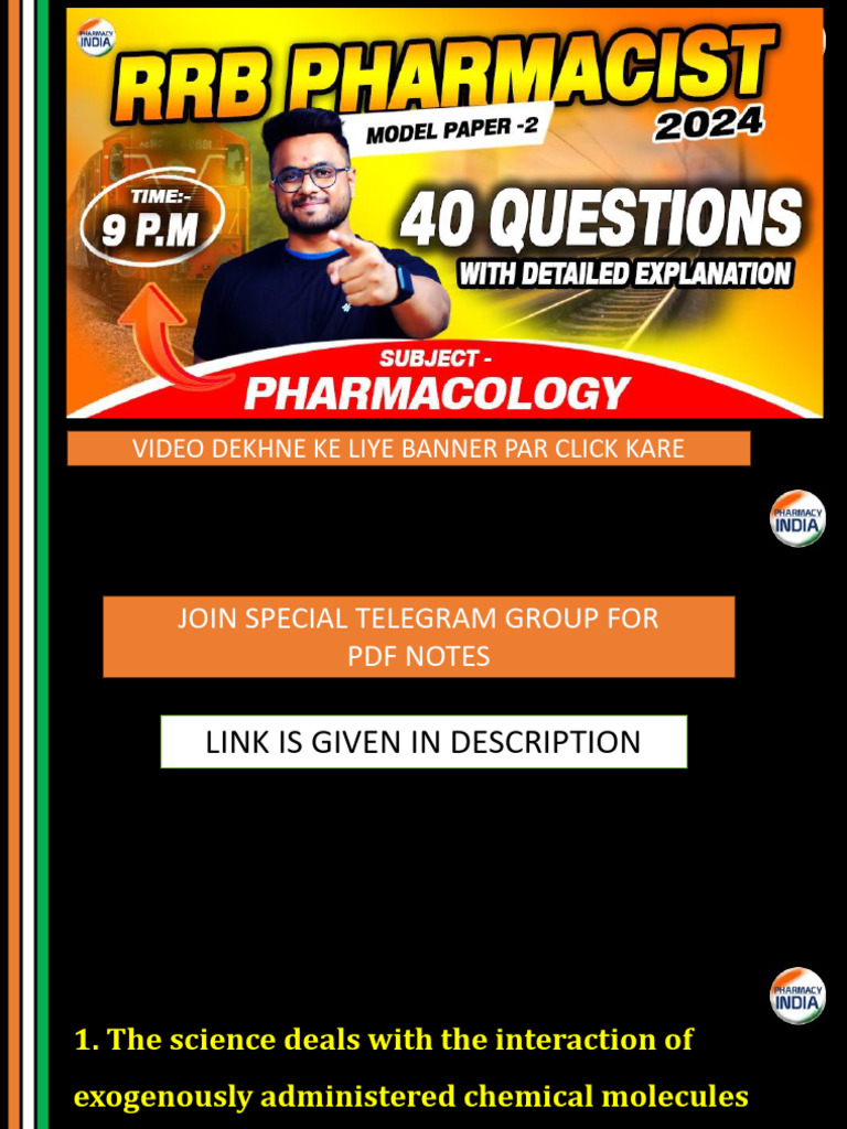 RRB-Pharmacology-Model-Paper-2 | PDF | Injection (Medicine) | Drugs