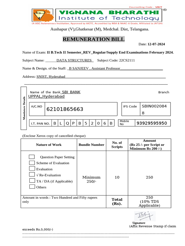 2-2 - Reval-Remuneration Bill | PDF