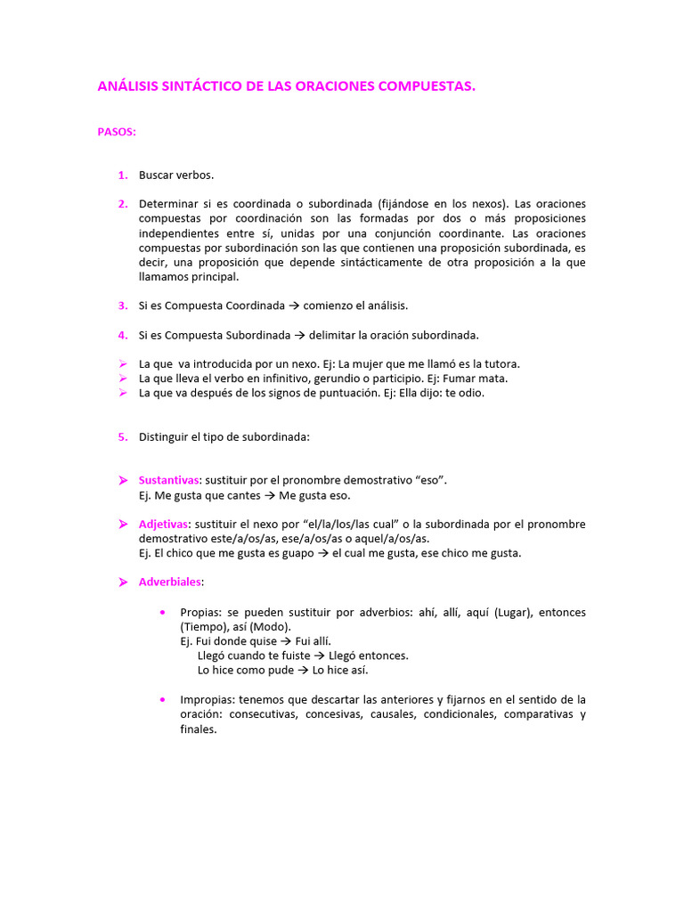6. Sintaxis de Las Oraciones Compuestas | PDF | Adverbio | Sintaxis