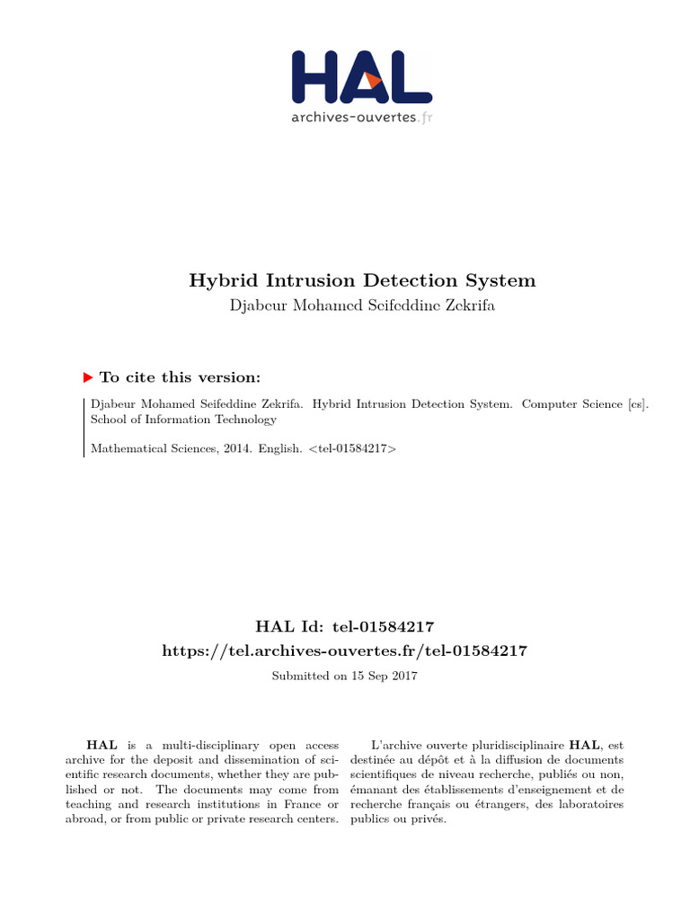 Hybrid Intrusion Detection System Pdf Bayesian Network Support Vector Machine