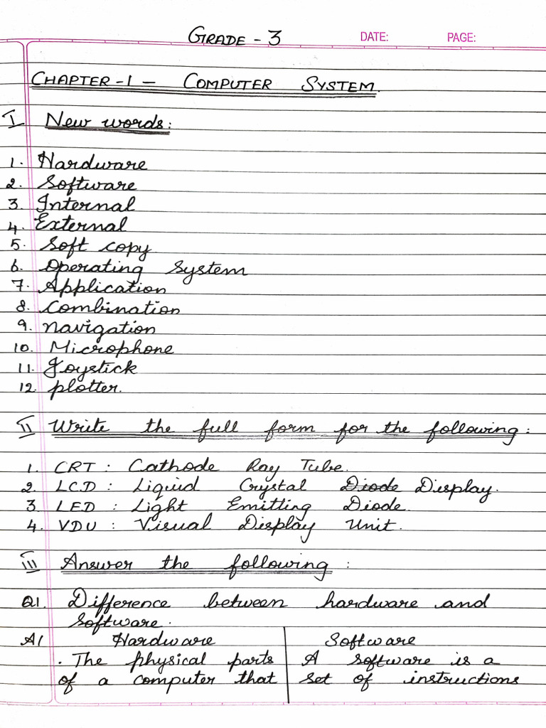 Grade 3 Computer Chapter 1 | PDF