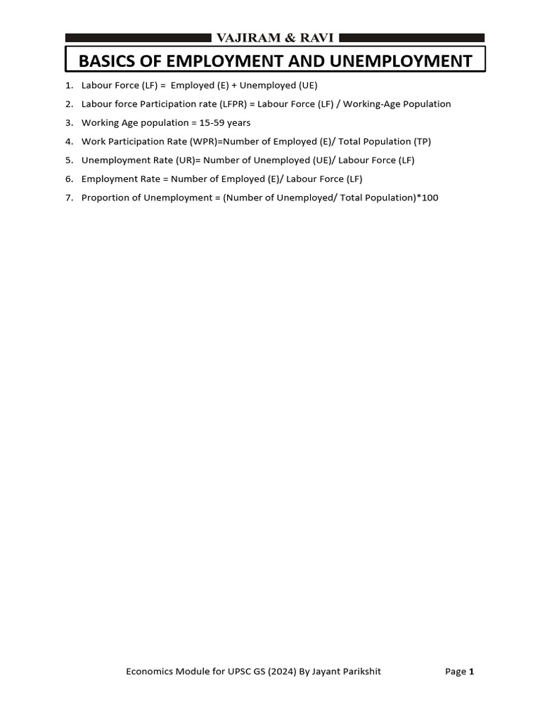 Employment Formula | PDF