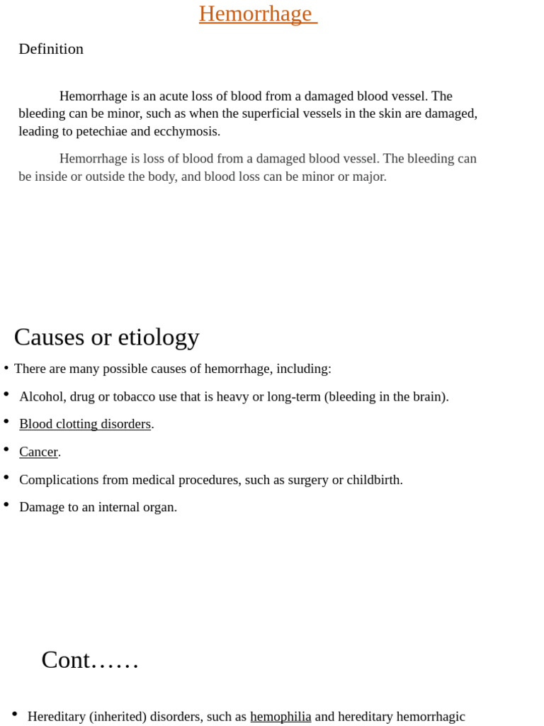 Types and First Aid for Hemorrhage | PDF | Shock (Circulatory) | Bleeding