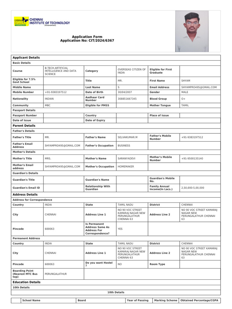 Application Form CIT 2024 6367-1 | PDF