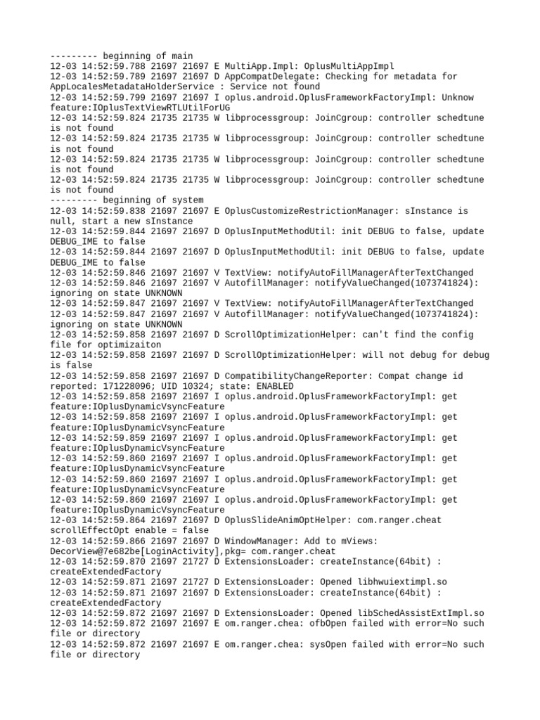 Oplus Android Debug Log Analysis | PDF | Software | Software Engineering