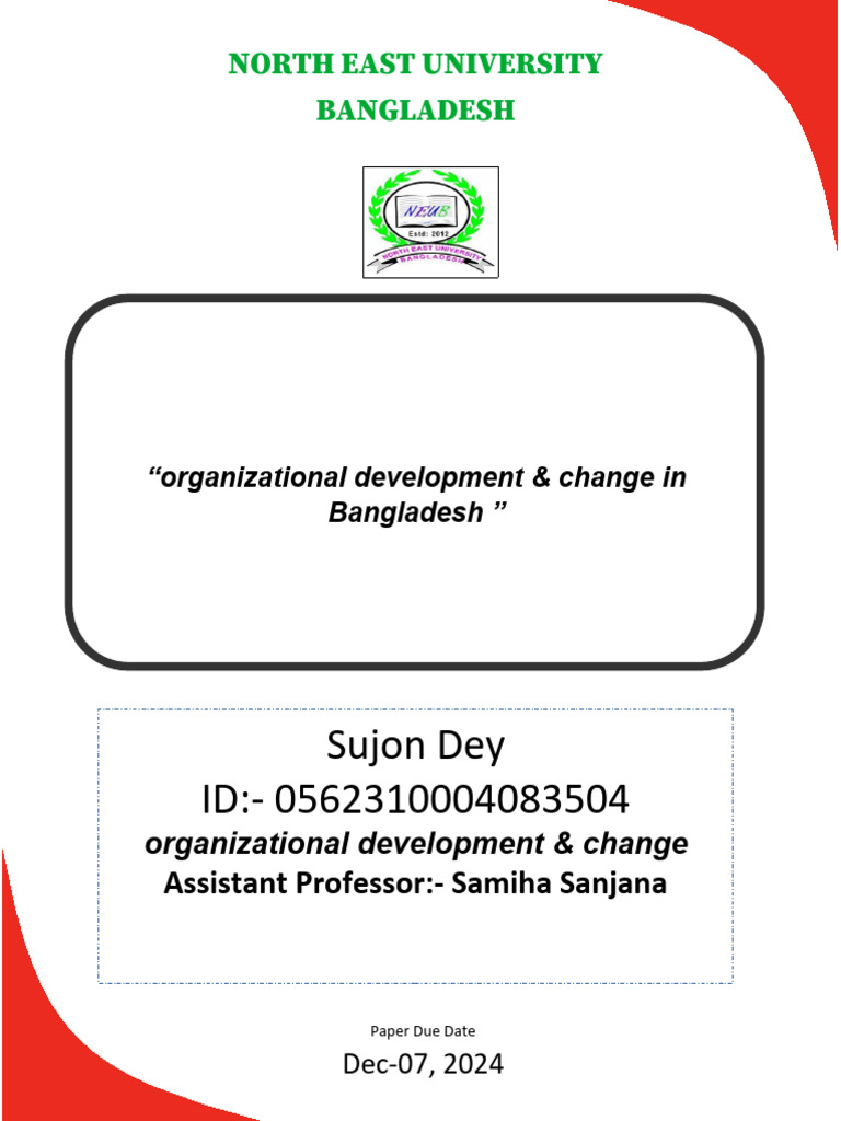 Sujon Dey - ID - 0562310004083504 - OD & Change | PDF | Motivation | Motivational